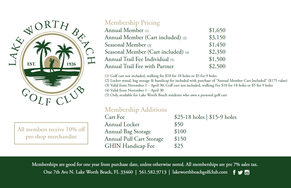 Memberships - Lake Worth Beach Golf Club