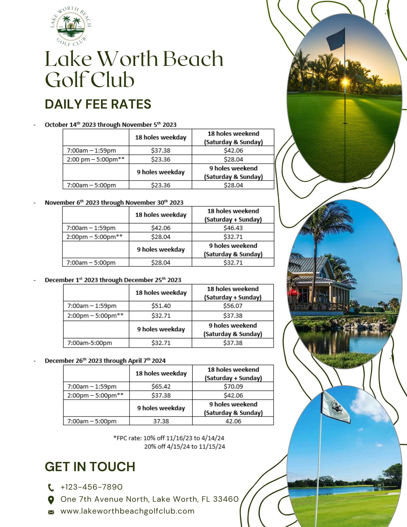 Rates - Lake Worth Beach Golf Club